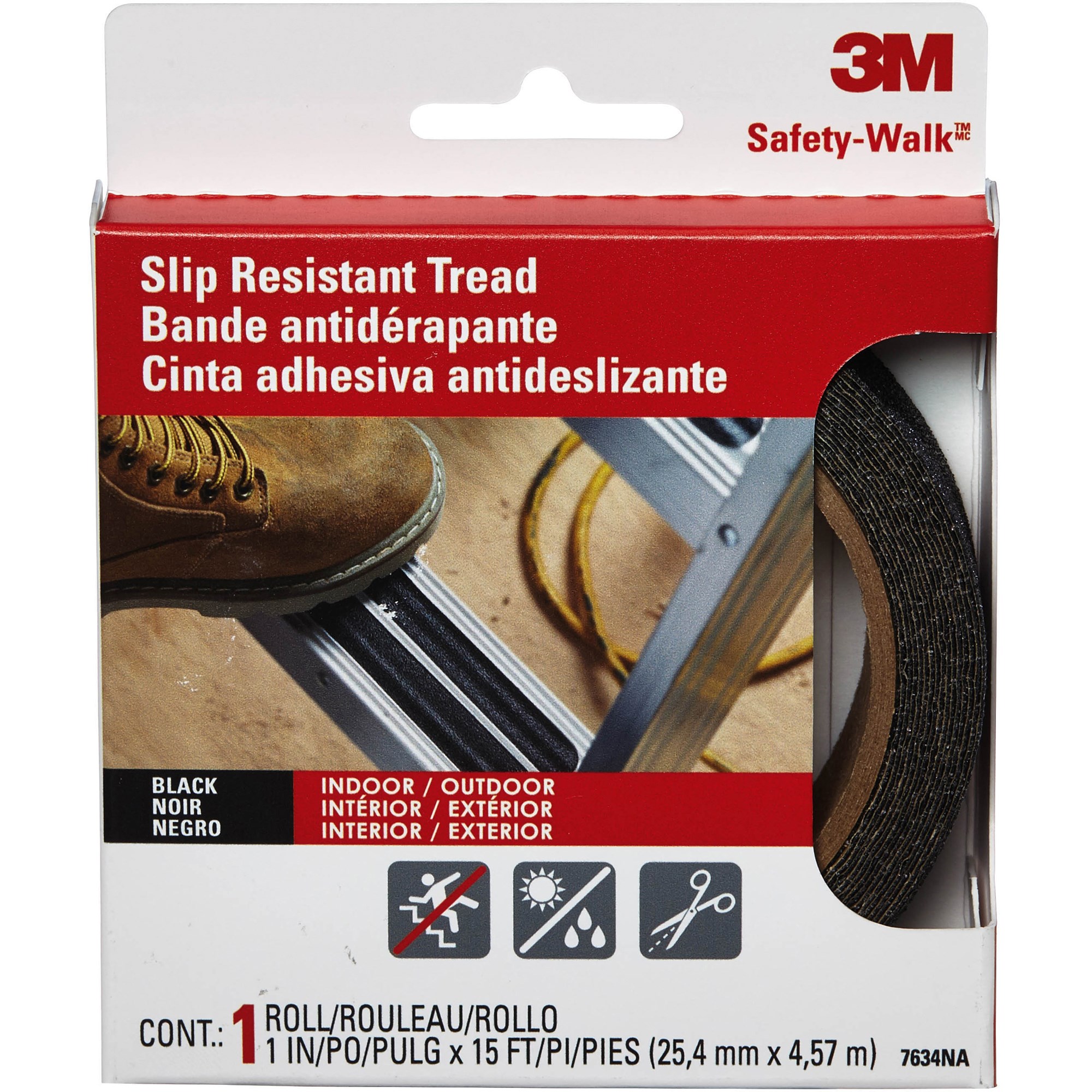 Safety - 3M 7634 Safety-Walk Tape Step And Ladder 25mm x 4.5m Black ...